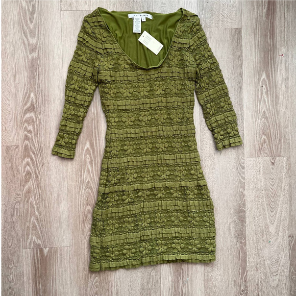 Max Studio | Dresses | Max Studio Nwt Green Verdant 34 Sleeve Fitted ...